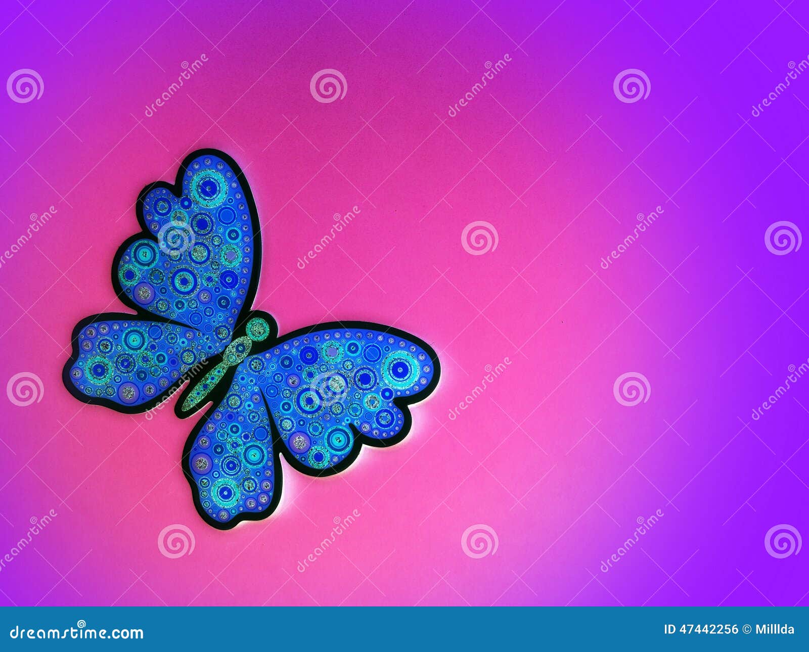 Blue Butterfly. Paper Cutting. Stock Photo - Image of body, purple ...