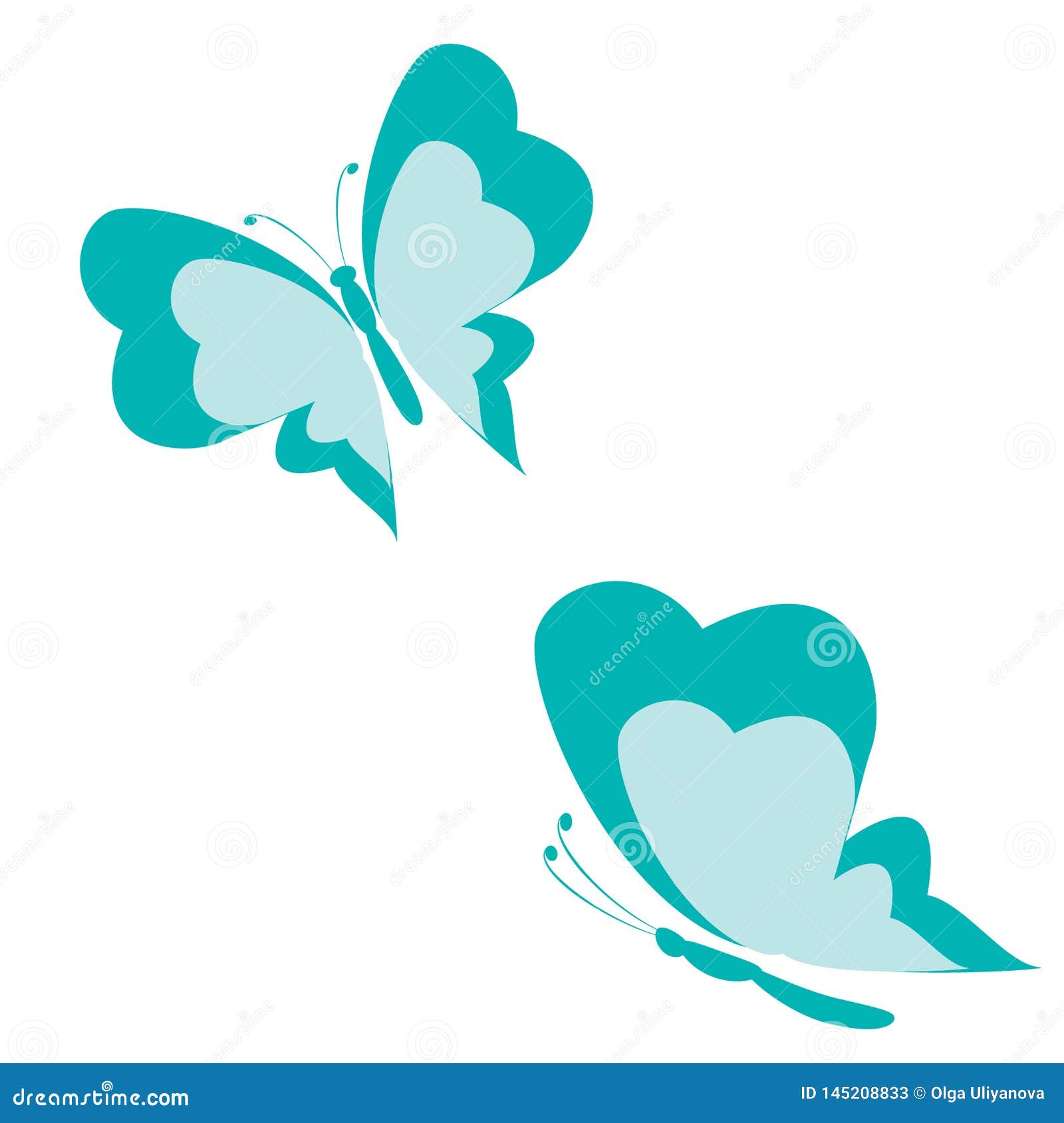 Blue butterfly shape stock vector. Illustration of natural - 145208833
