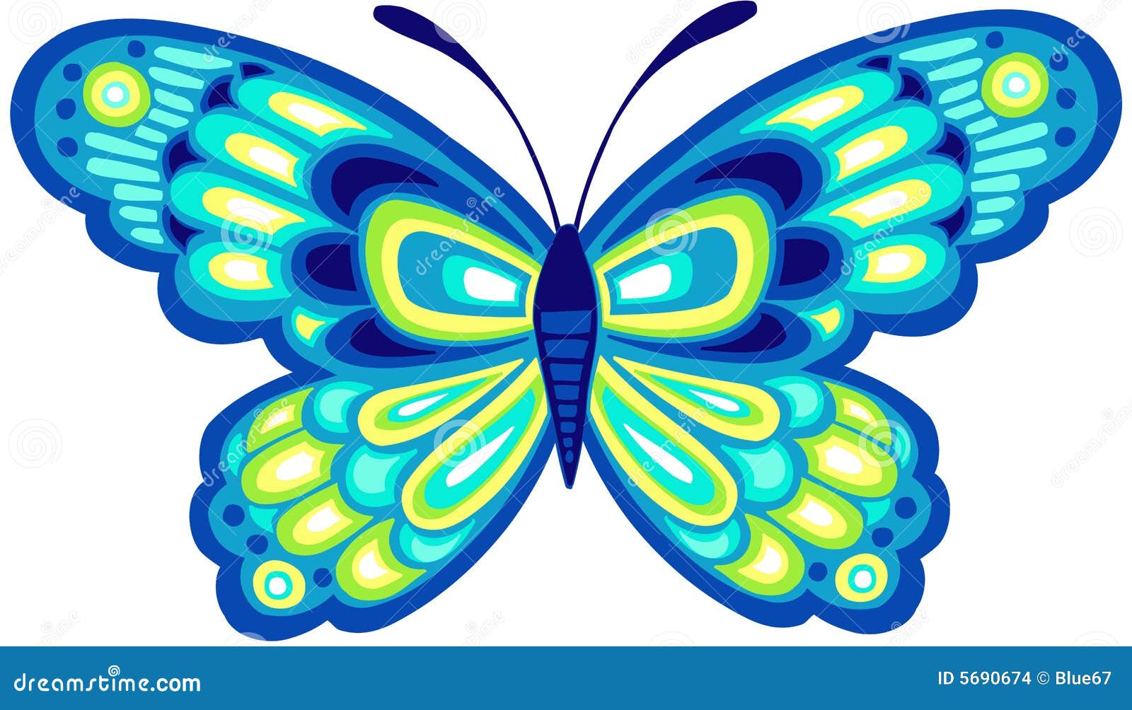 Blue Butterfly Vector Illustration Stock Vector - Illustration of ...