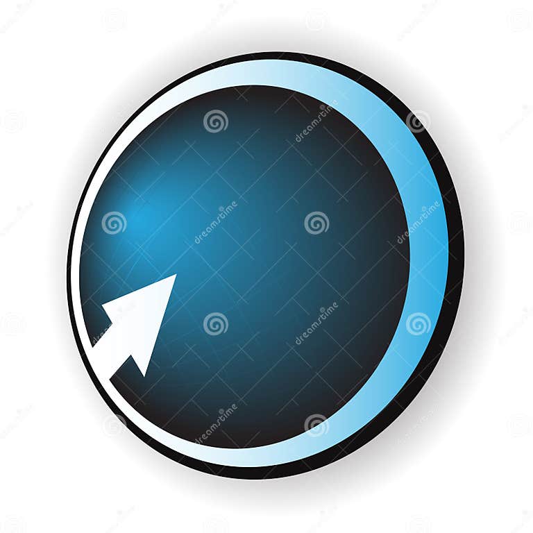 Blue button with arrow stock vector. Illustration of communication ...