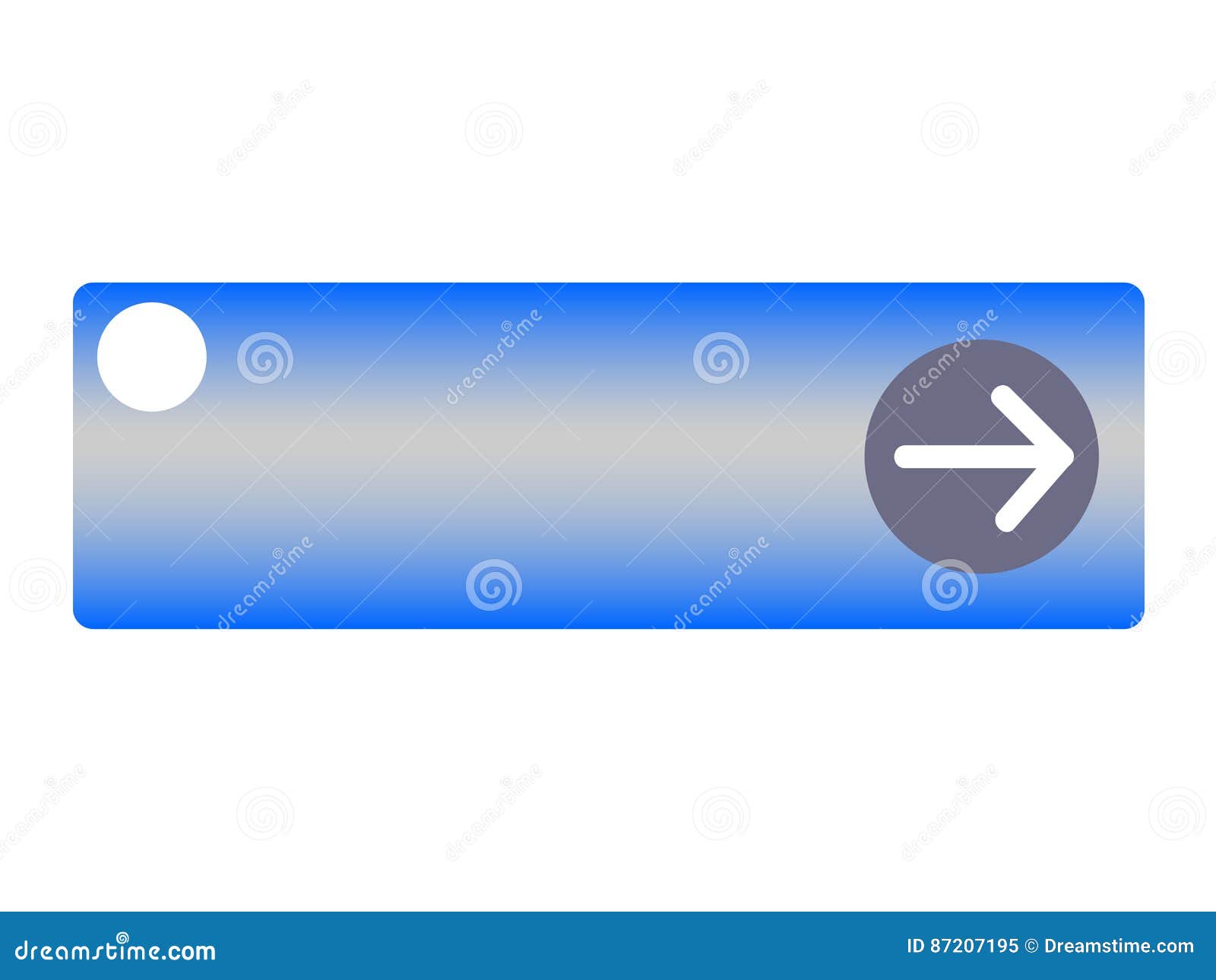 Blue Button with Arrow Symbol Stock Illustration - Illustration of ...