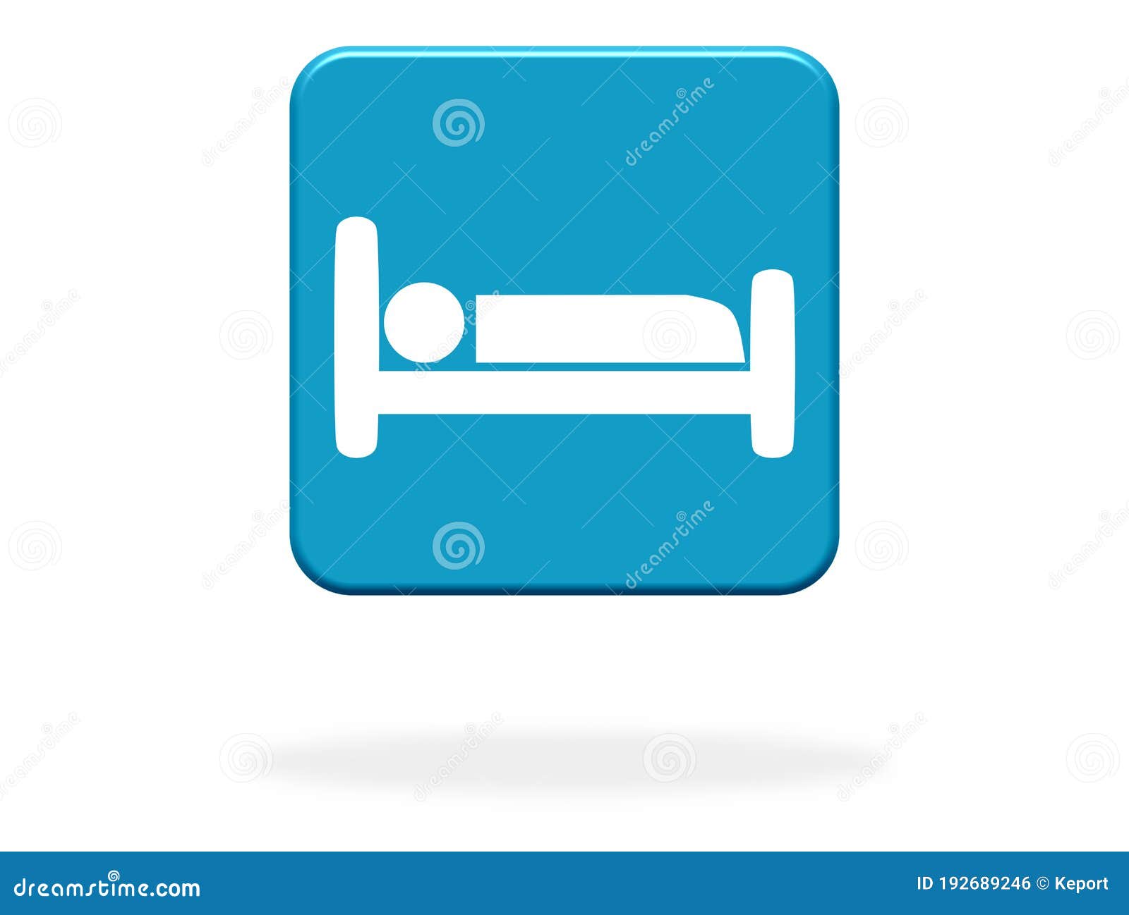 Blue Button with Bed Icon - Hotel or Hostel Stock Illustration ...