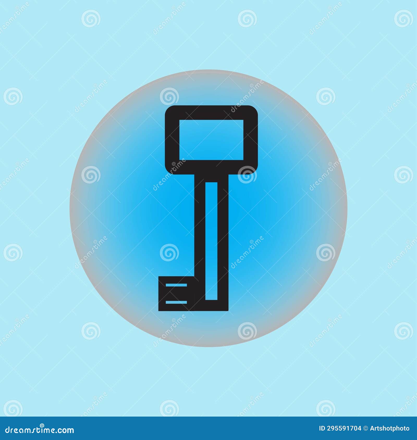 Blue Button with a Black Key Symbol on it Stock Vector - Illustration ...