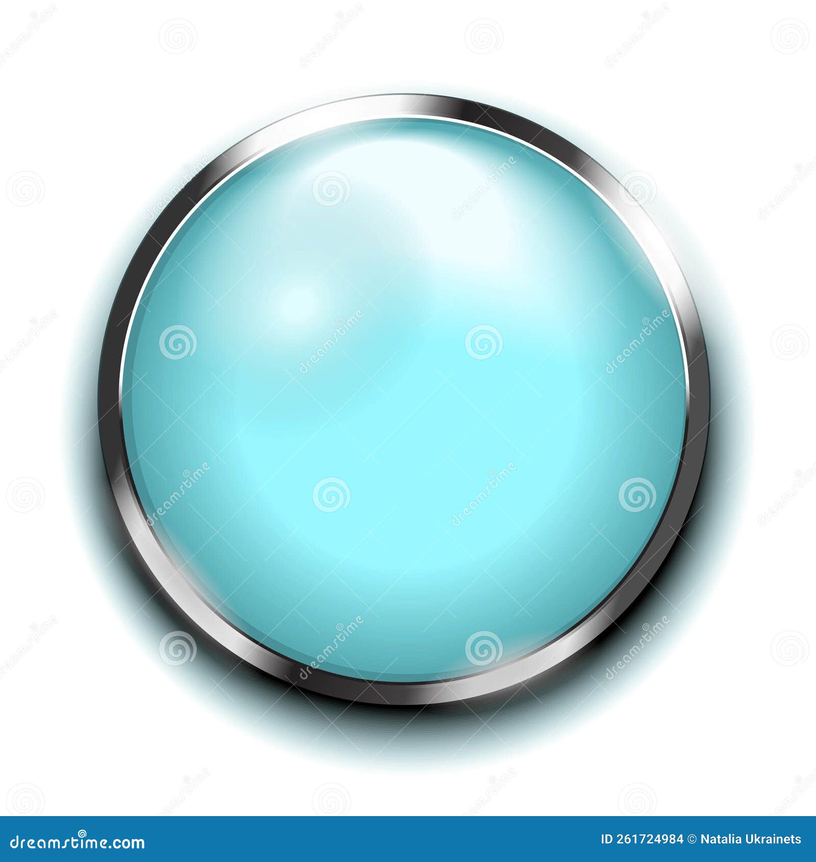 Blue button stock vector. Illustration of empty, white - 261724984
