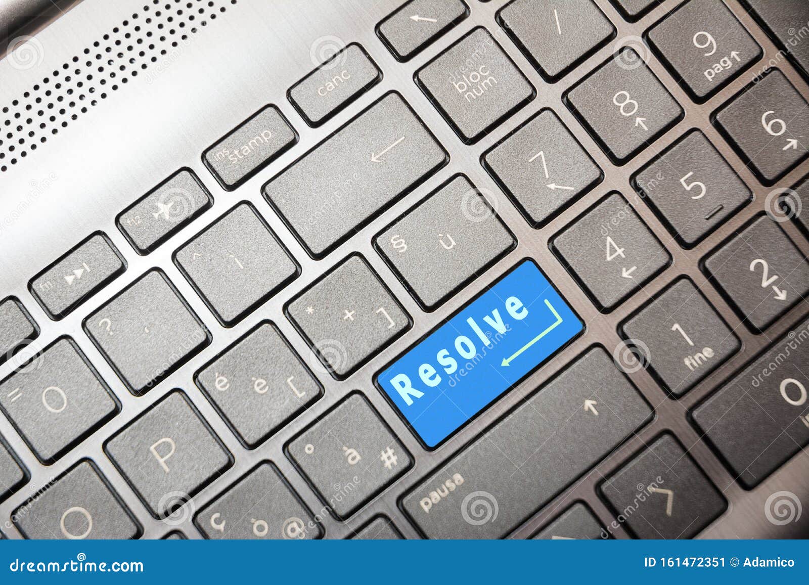 Blue Button on the Computer with the Text Resolve Stock Image - Image ...