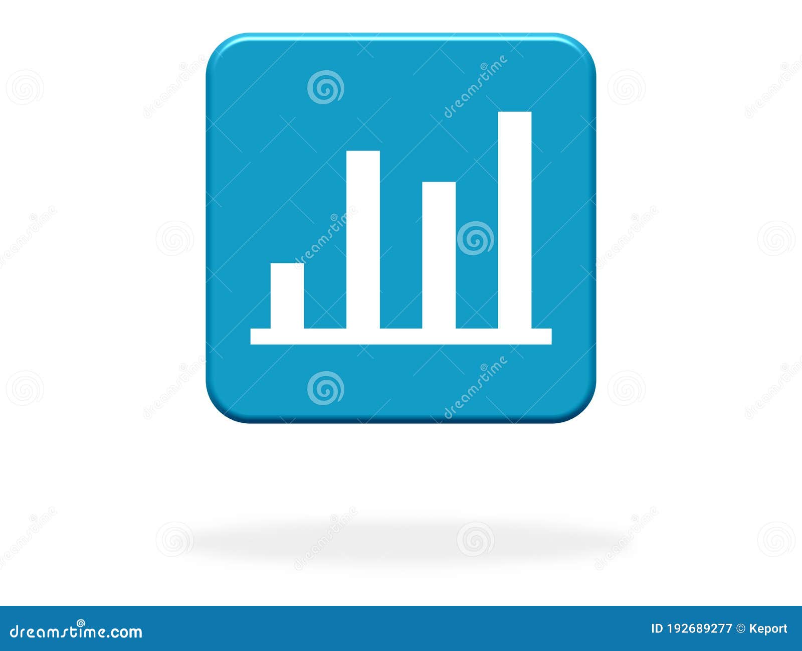 Blue Button with Diagram Icon - Statistic Data and Results Stock ...