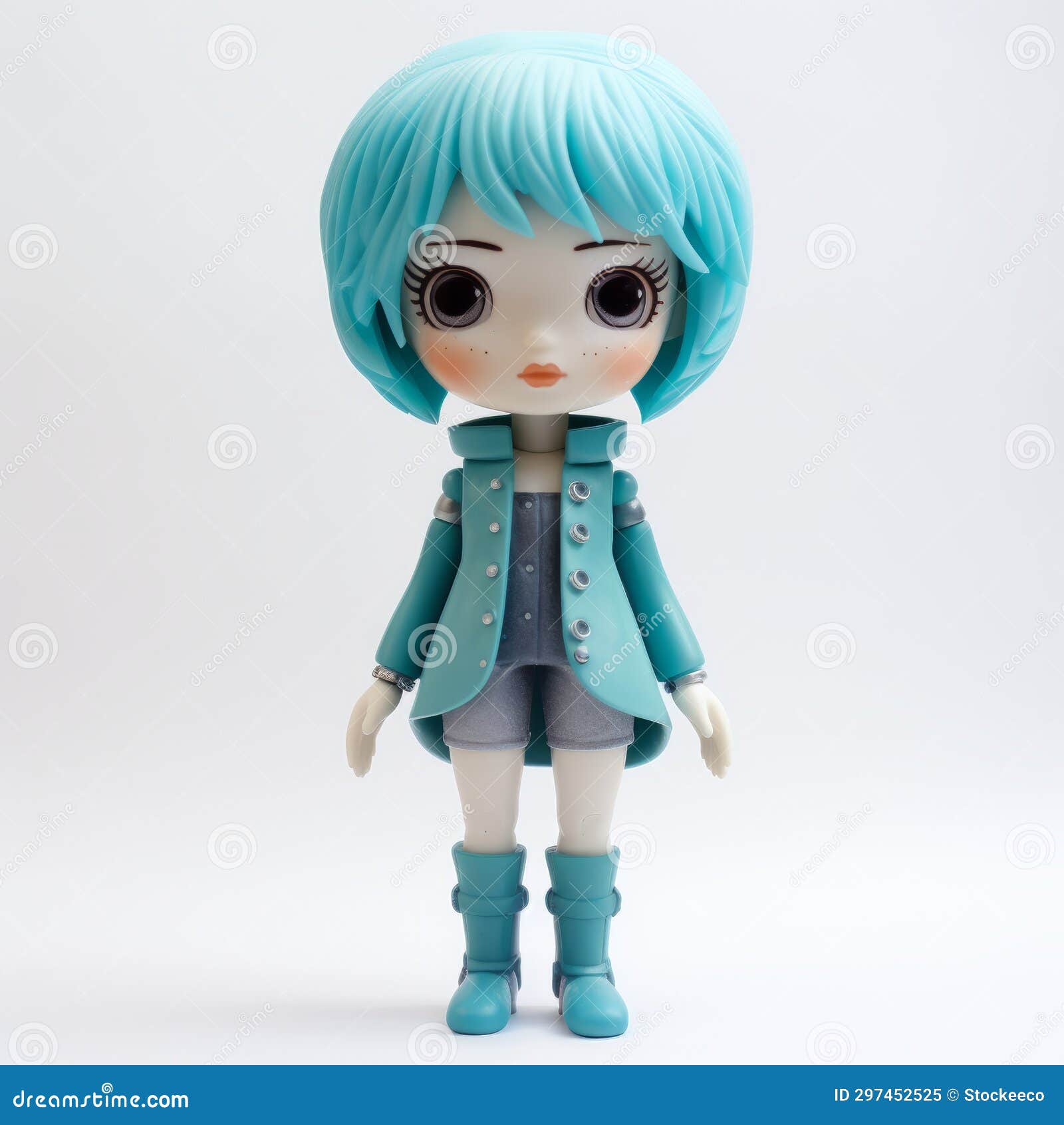 Hannah: Anime Doll with Blue Hair - High Detailed Vinyl Toy Stock ...