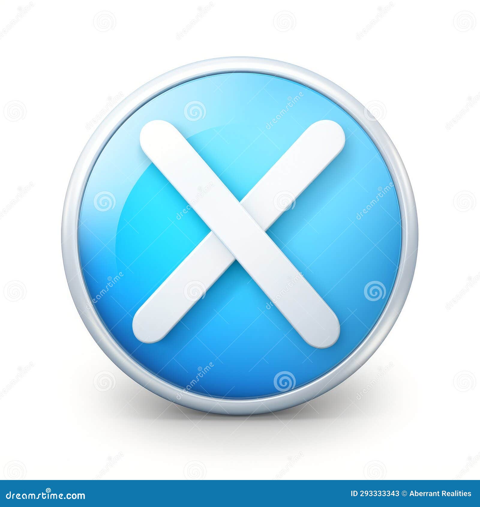 A Blue Button with an X Symbol on it Stock Illustration - Illustration ...