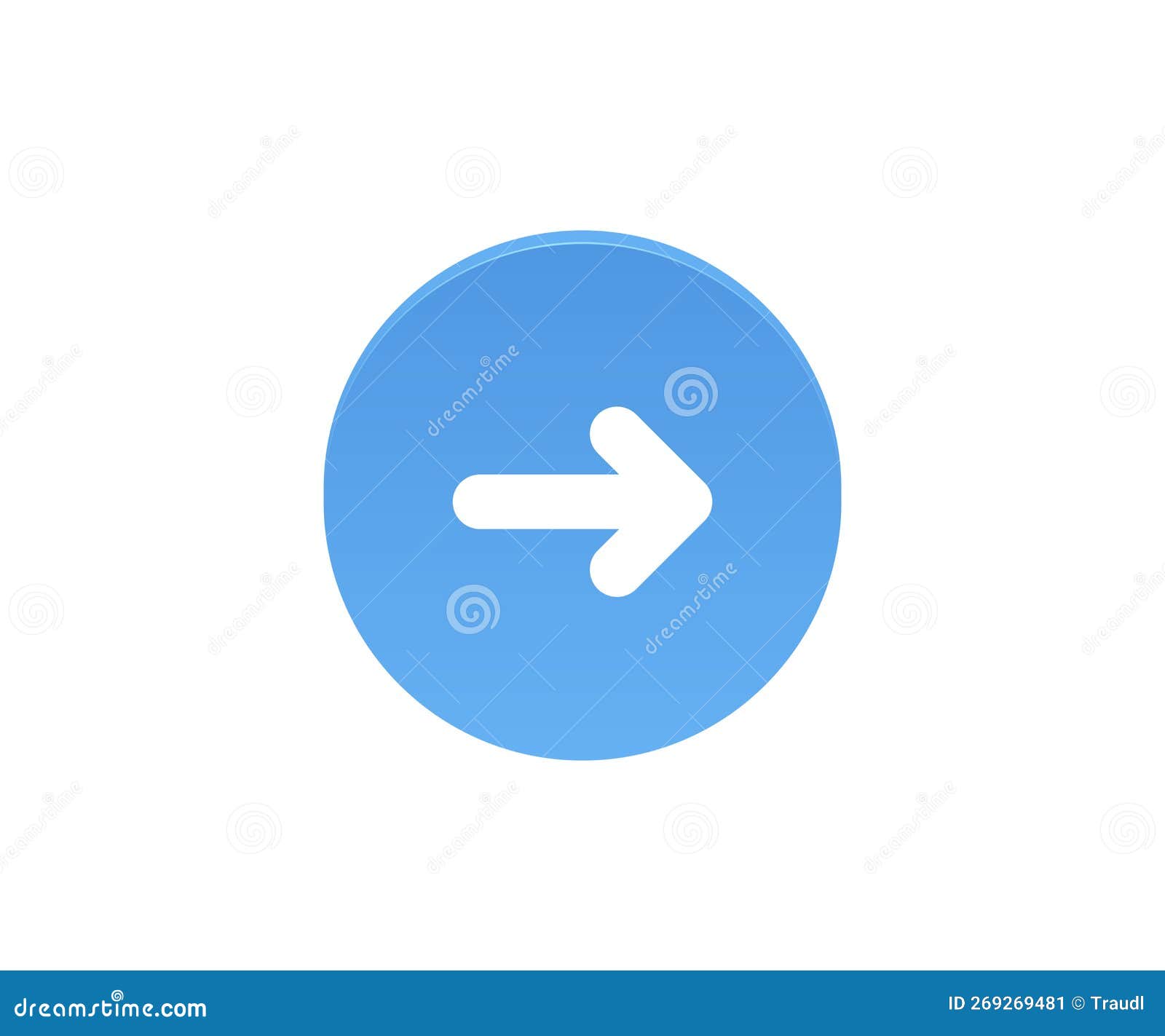 Blue Button with a White Arrow that Shows To the Right. Next Arrow ...