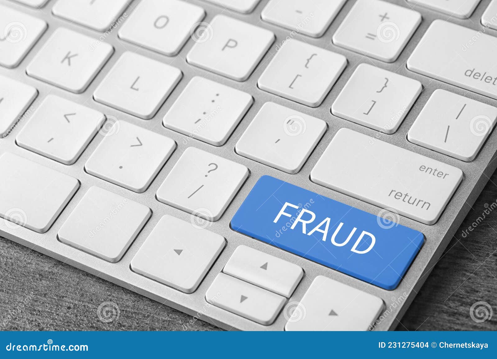 Blue Button with Word FRAUD on Keyboard, Closeup View Stock Photo ...