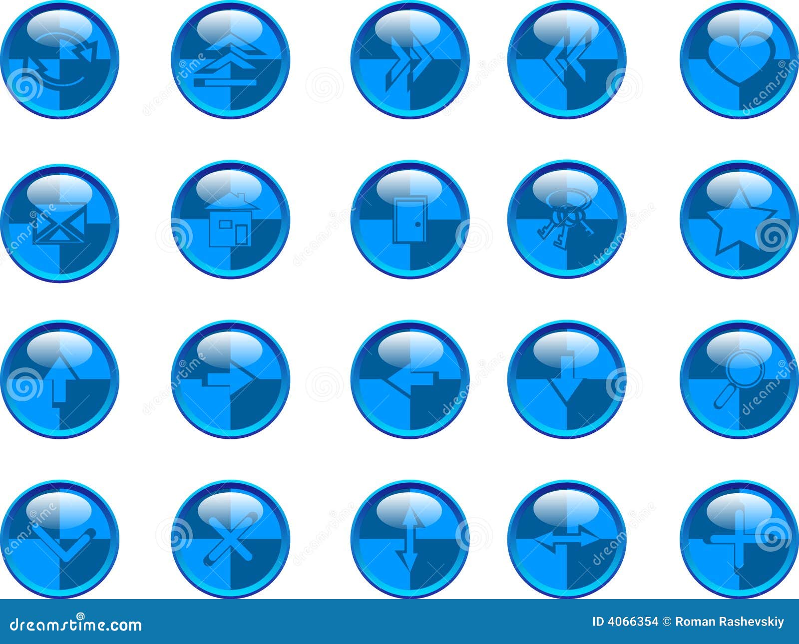 Blue buttons stock vector. Illustration of keys, button - 4066354