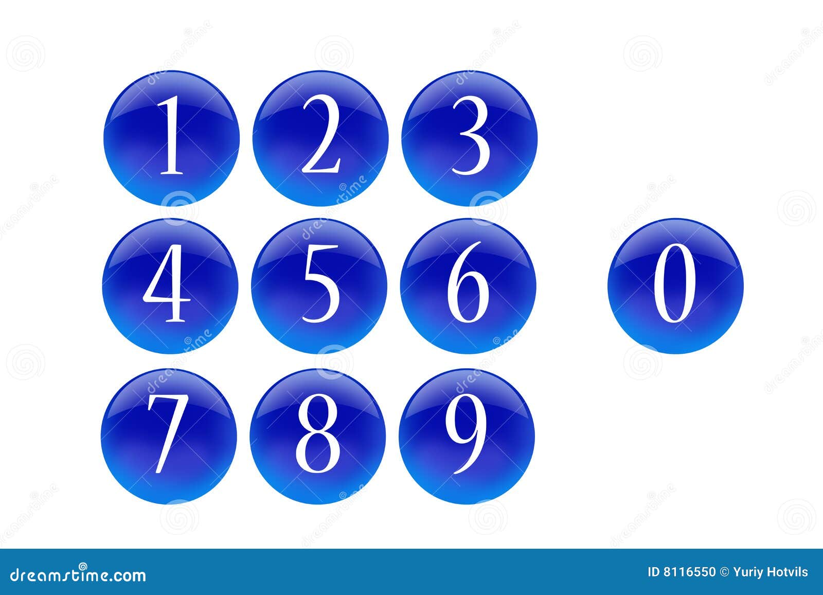 Blue buttons numbers stock illustration. Illustration of clipart - 8116550