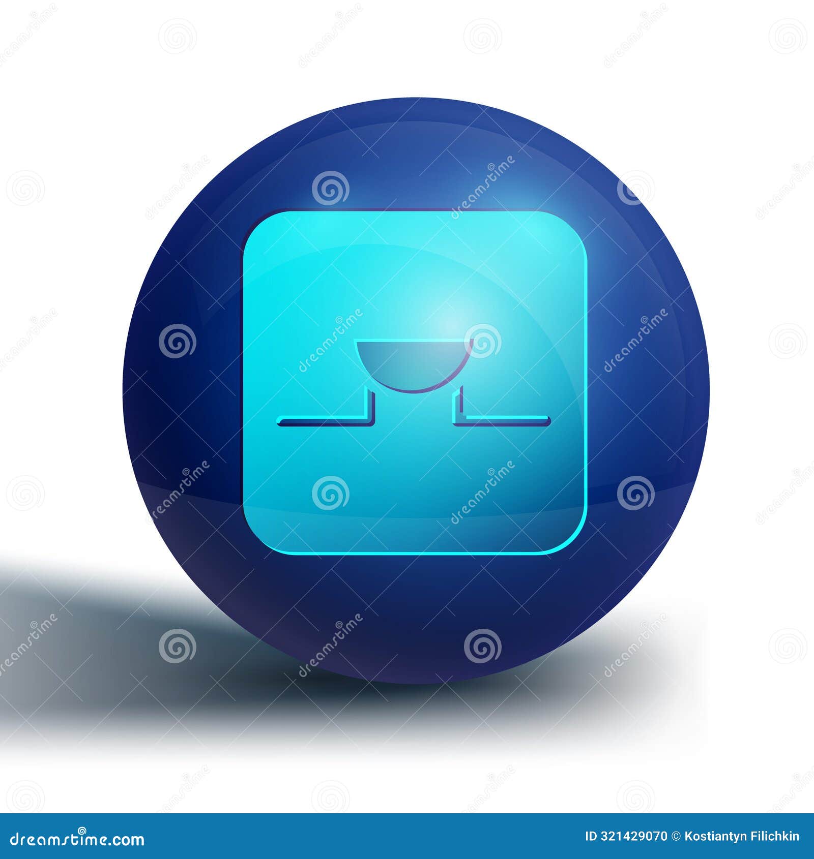 Blue Buzzer in Electronic Circuit Icon Isolated on White Background ...