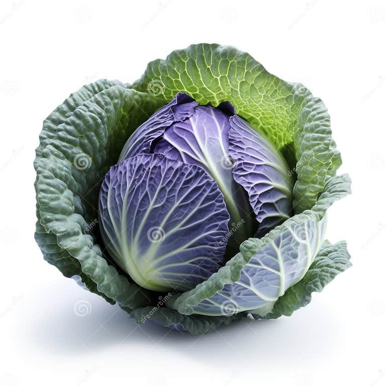 Blue Cabbage Isolated on a White Background Stock Photo - Image of ...