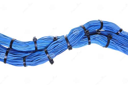 Blue Cable Bundles in Computer Global Network Stock Photo - Image of ...
