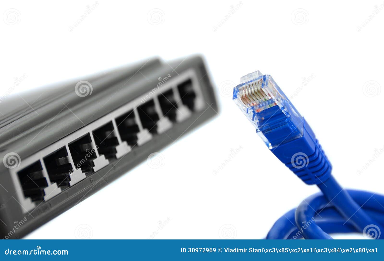 Blue cable and switch stock image. Image of broadband - 30972969