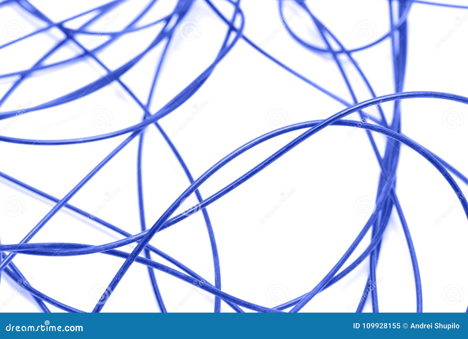Blue Cable on a White Background Stock Image - Image of communication ...