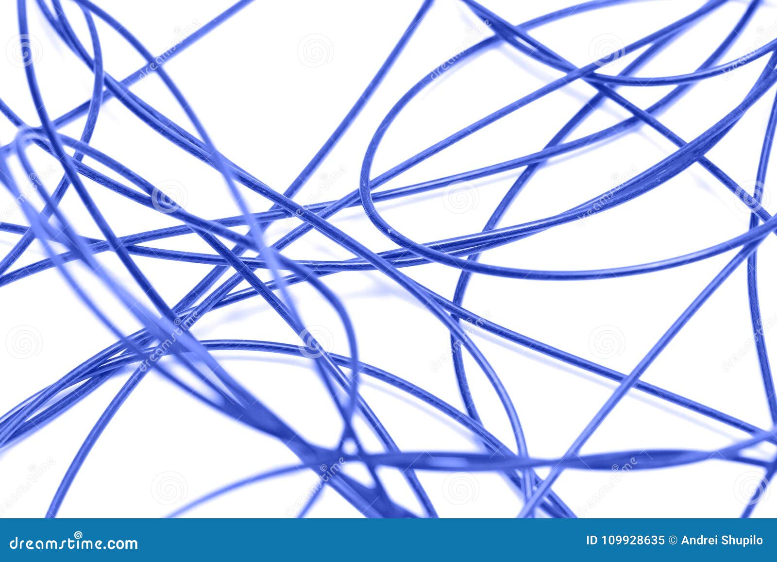 Blue Cable on a White Background Stock Image - Image of isolated ...