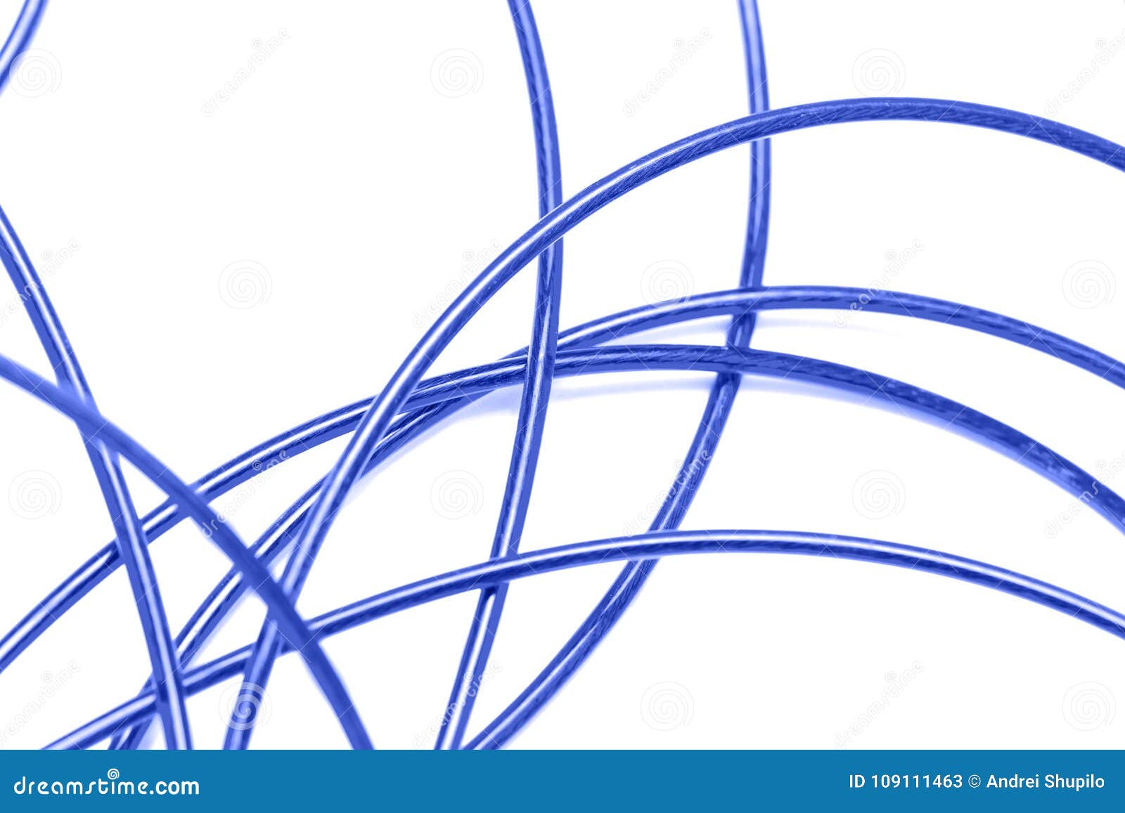 Blue Cable on a White Background Stock Image - Image of closeup ...