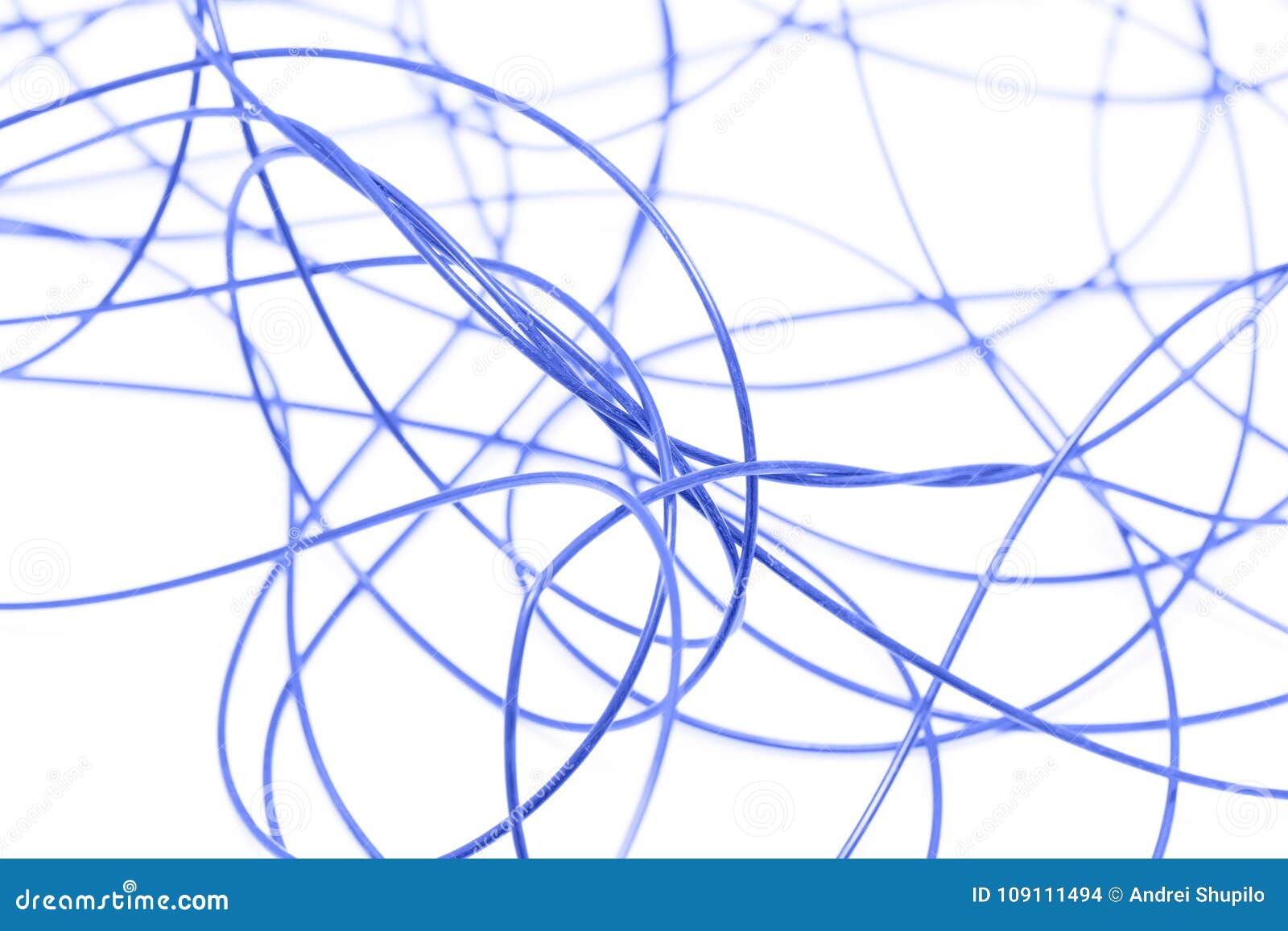 Blue Cable on a White Background Stock Photo - Image of line, bundle ...