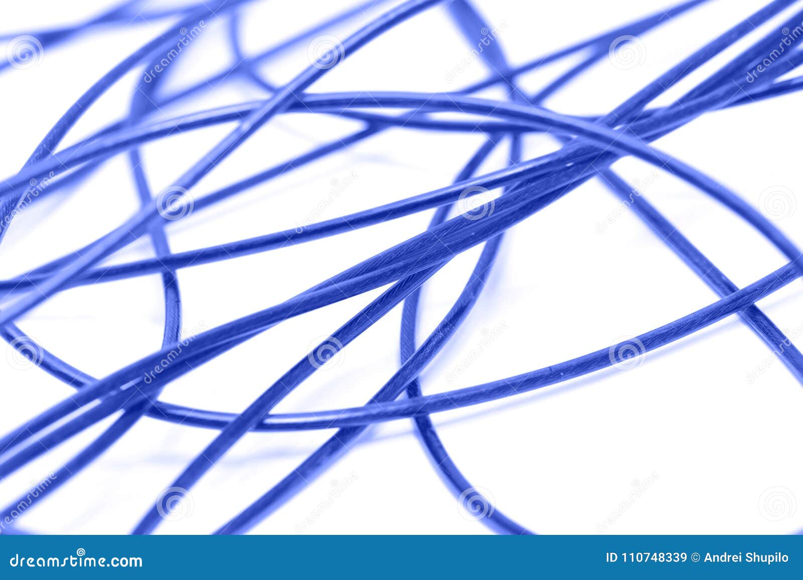 Blue Cable on a White Background Stock Image - Image of cord, abstract ...