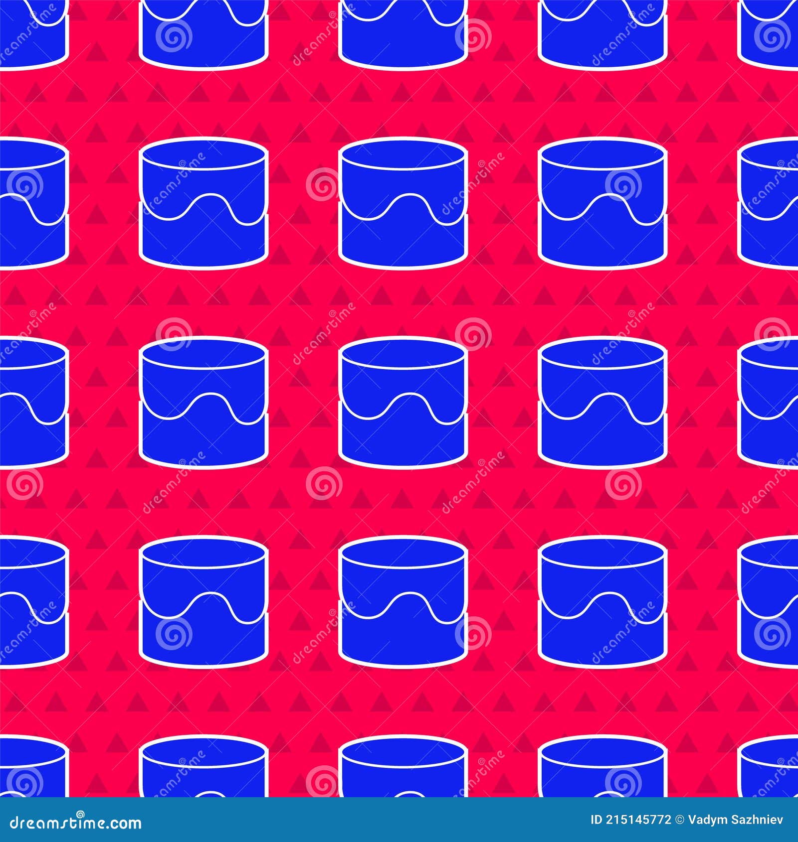 Blue Cake Icon Isolated Seamless Pattern on Red Background. Happy ...