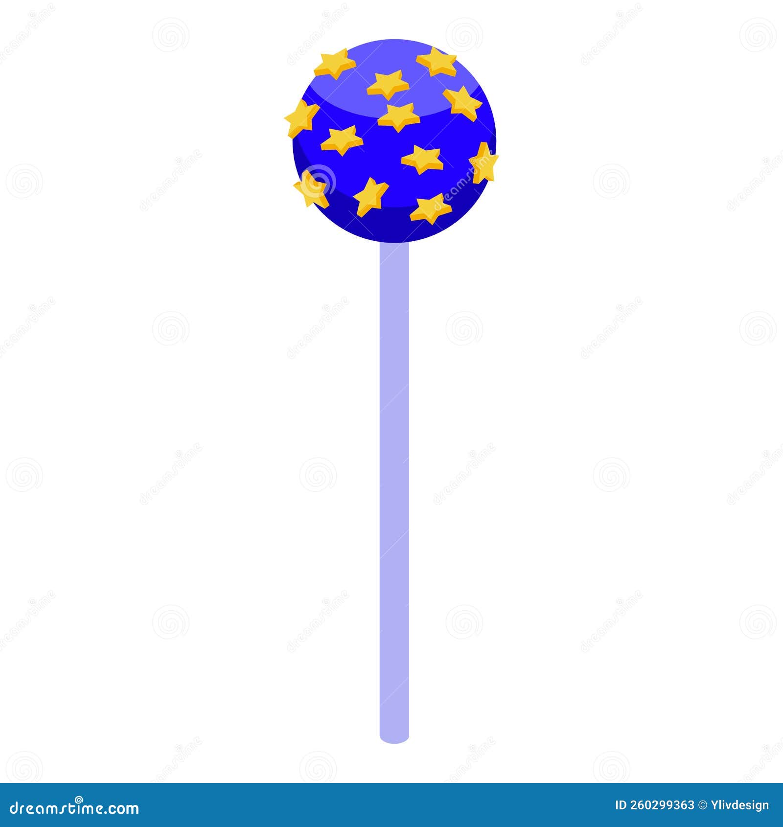 Blue Cake Pop Icon Isometric Vector. Sugar Sweet Stock Vector ...
