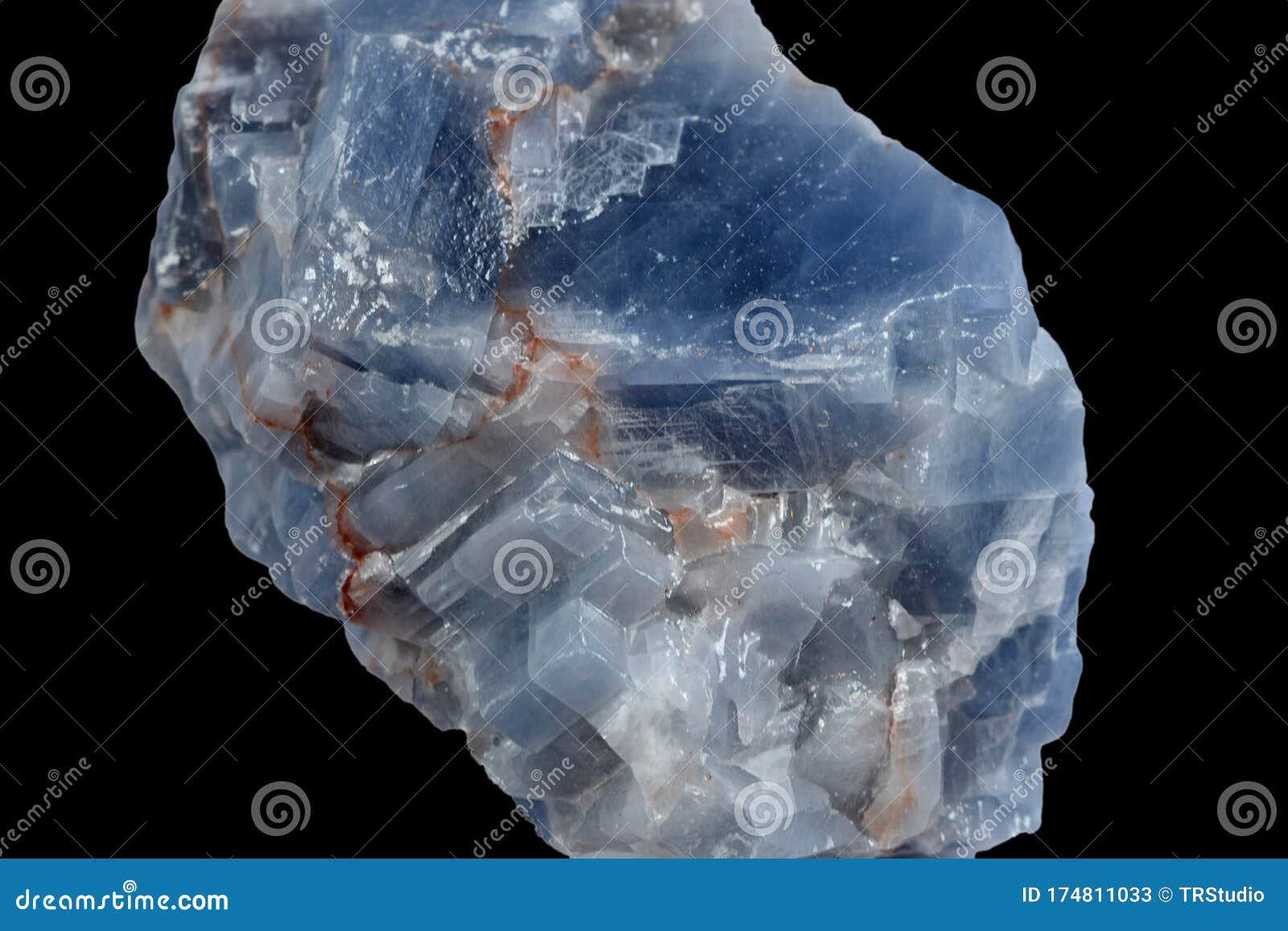 Blue Calcite Closeup stock image. Image of background - 174811033