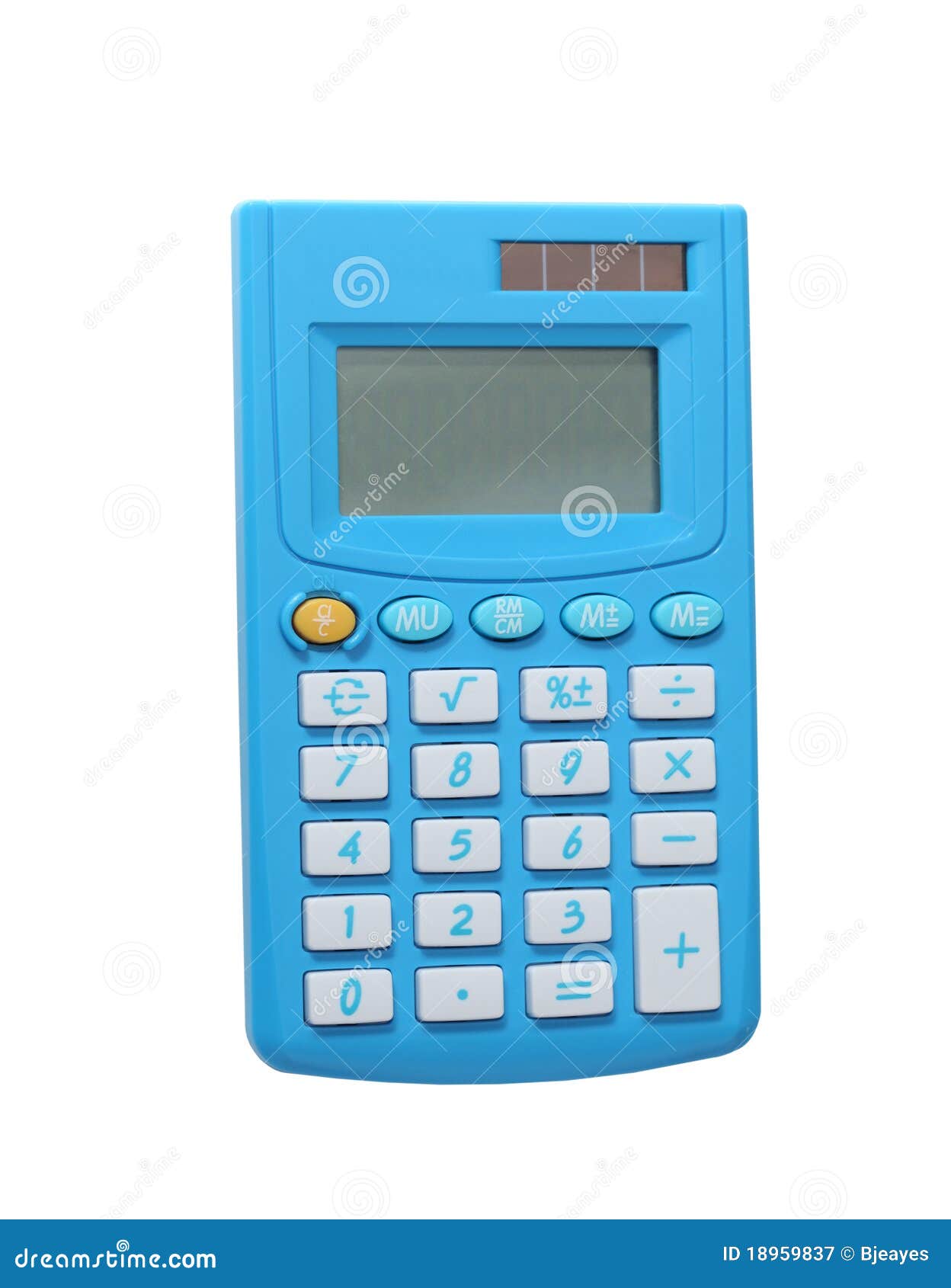 Blue Calculator On Wrinkled Lined Paper Background Stock Image ...