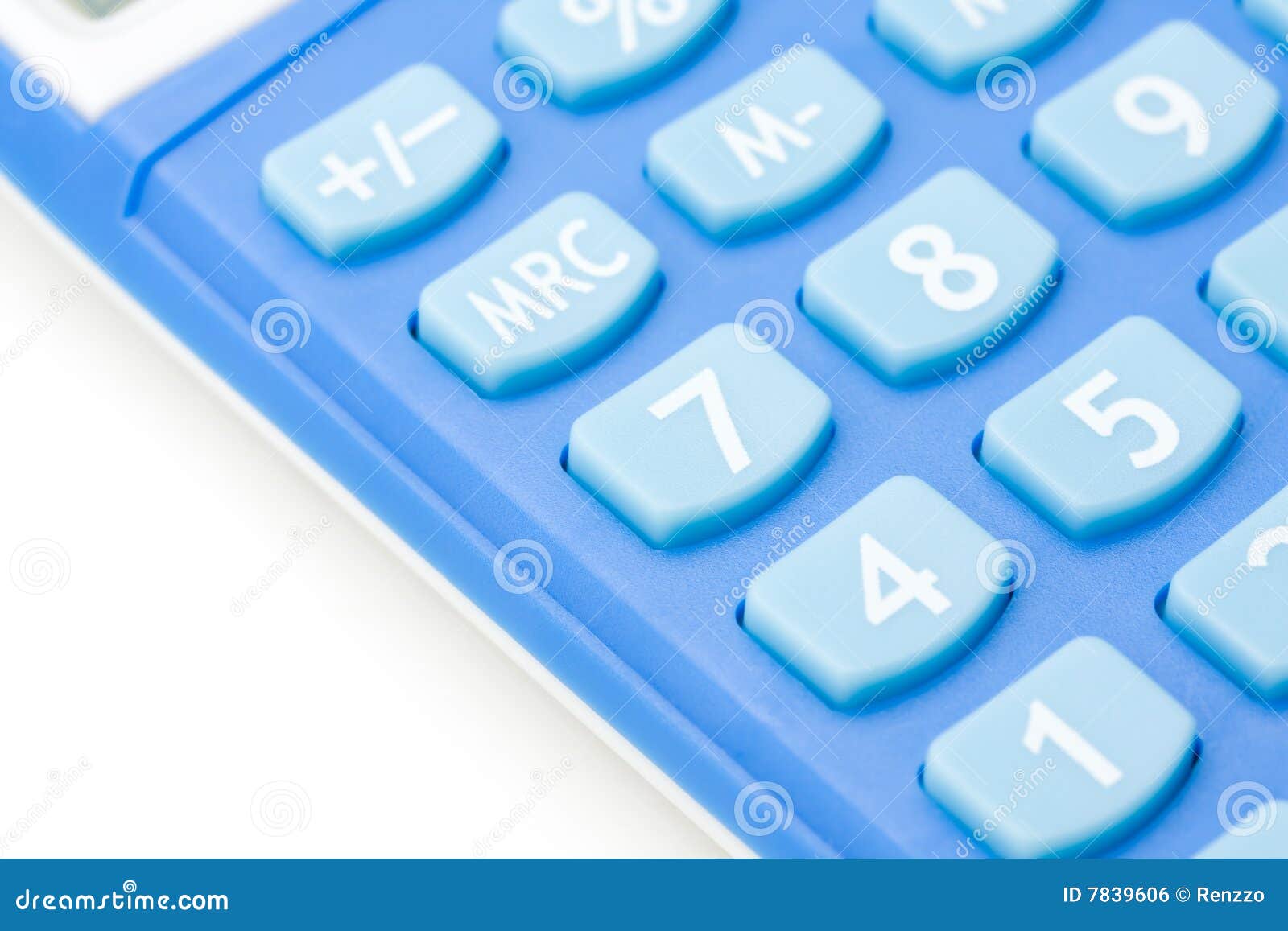 Blue calculator stock photo. Image of isolated, office - 7839606