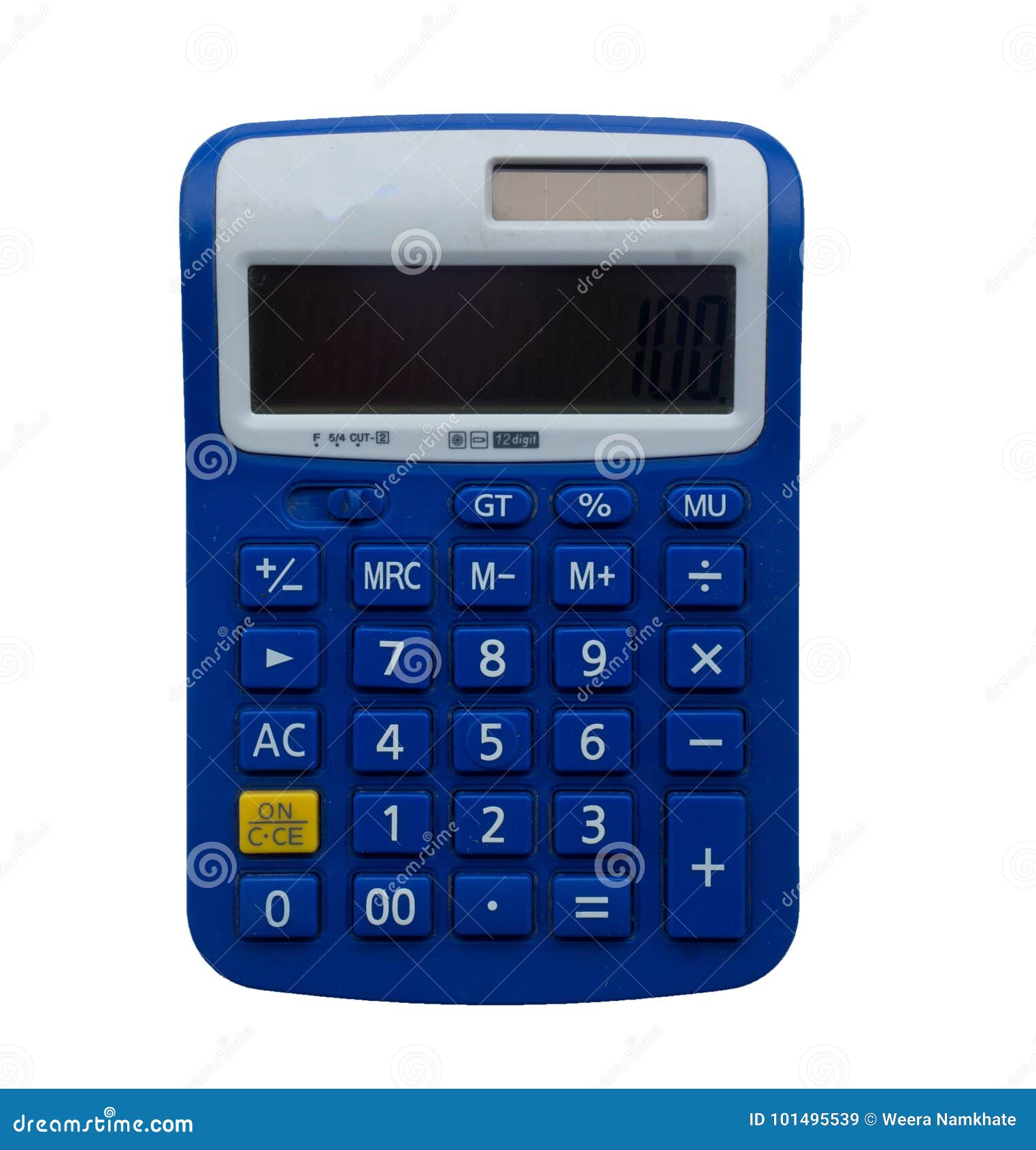 Blue calculator. stock image. Image of background, mathematics - 101495539