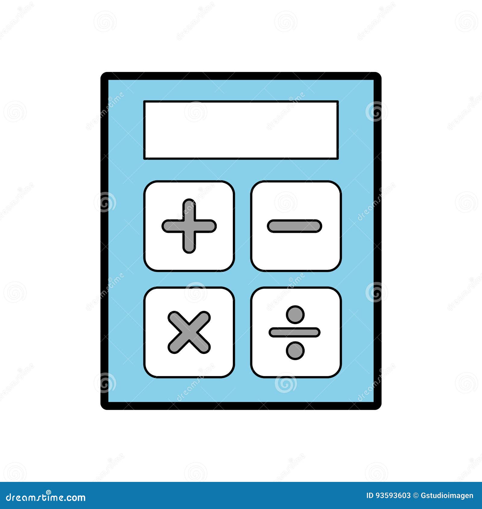 Blue calculator cartoon stock vector. Illustration of accounting - 93593603