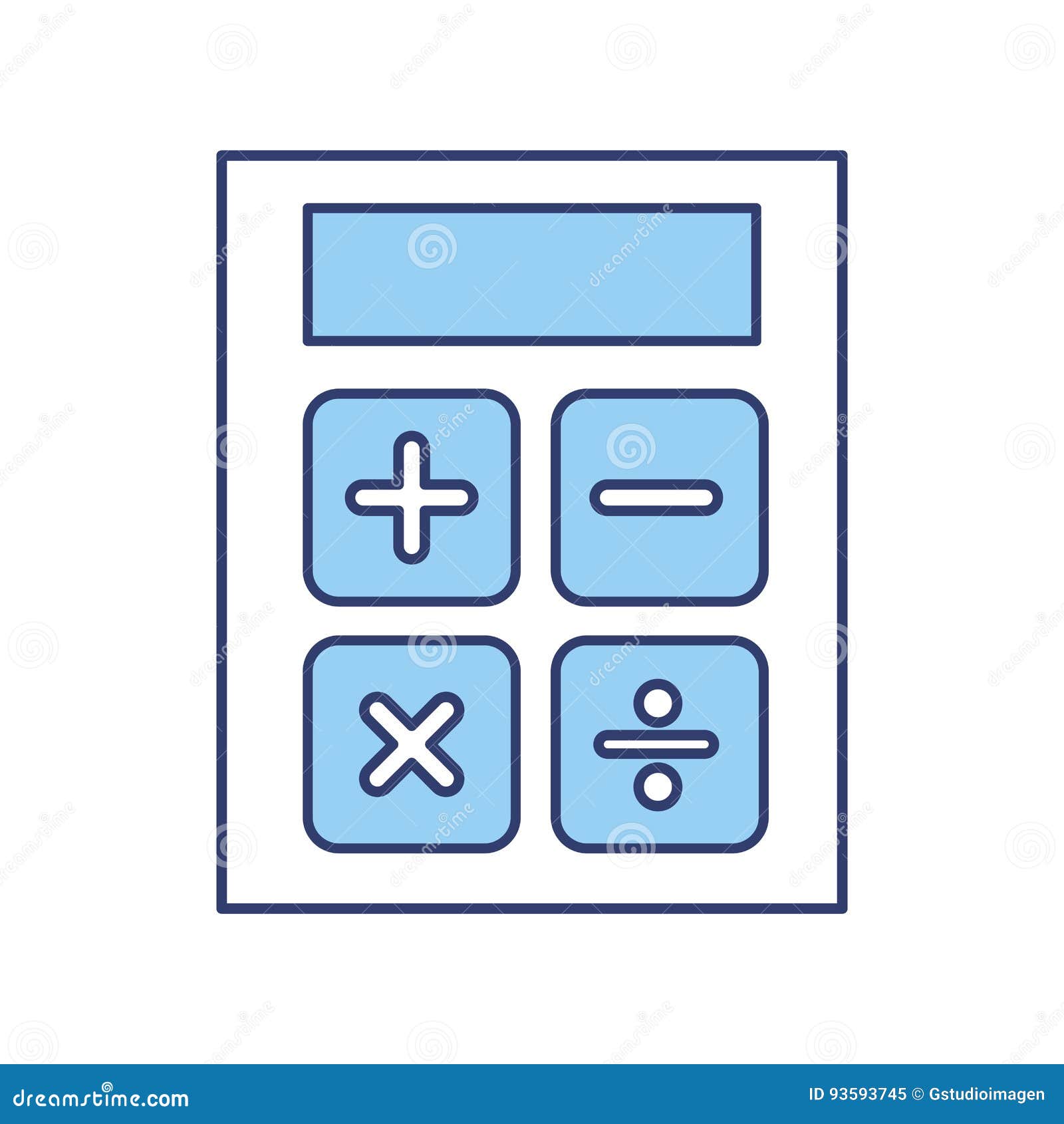 Blue calculator cartoon stock vector. Illustration of business - 93593745