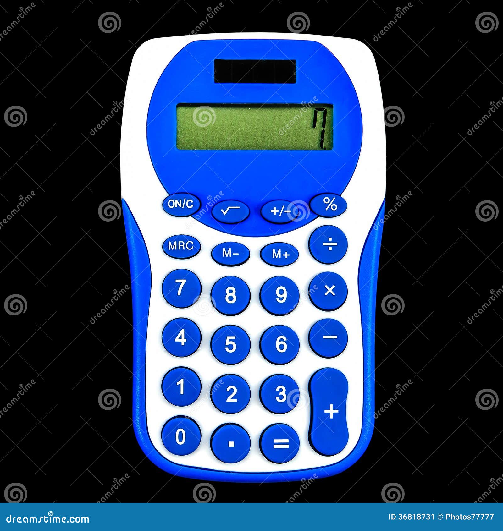 Blue Calculator On Wrinkled Lined Paper Background Stock Image ...