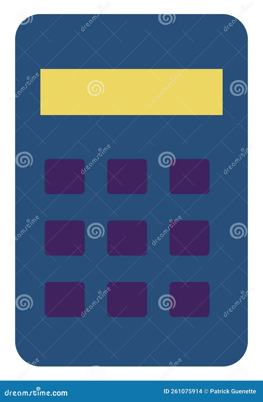 Blue calculator, icon stock vector. Illustration of school - 261075914