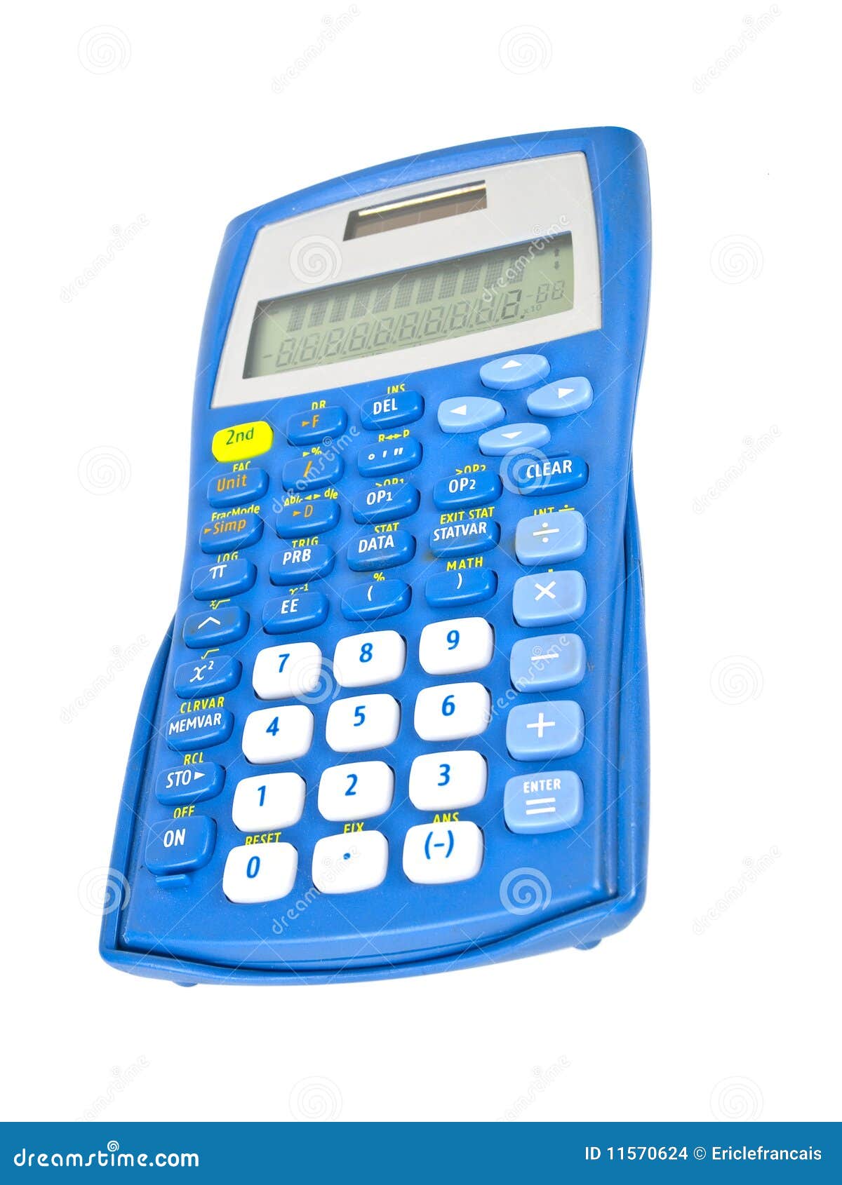 Blue calculator isolated stock photo. Image of finance - 11570624