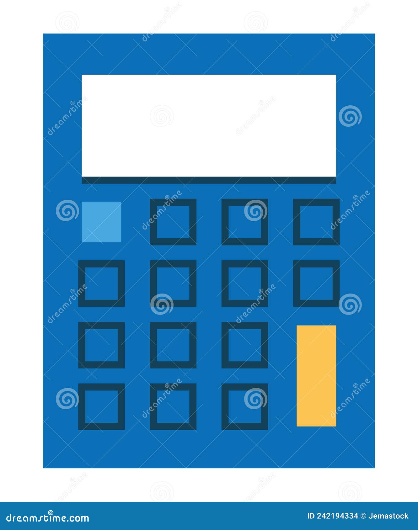 Blue calculator math stock vector. Illustration of design - 242194334