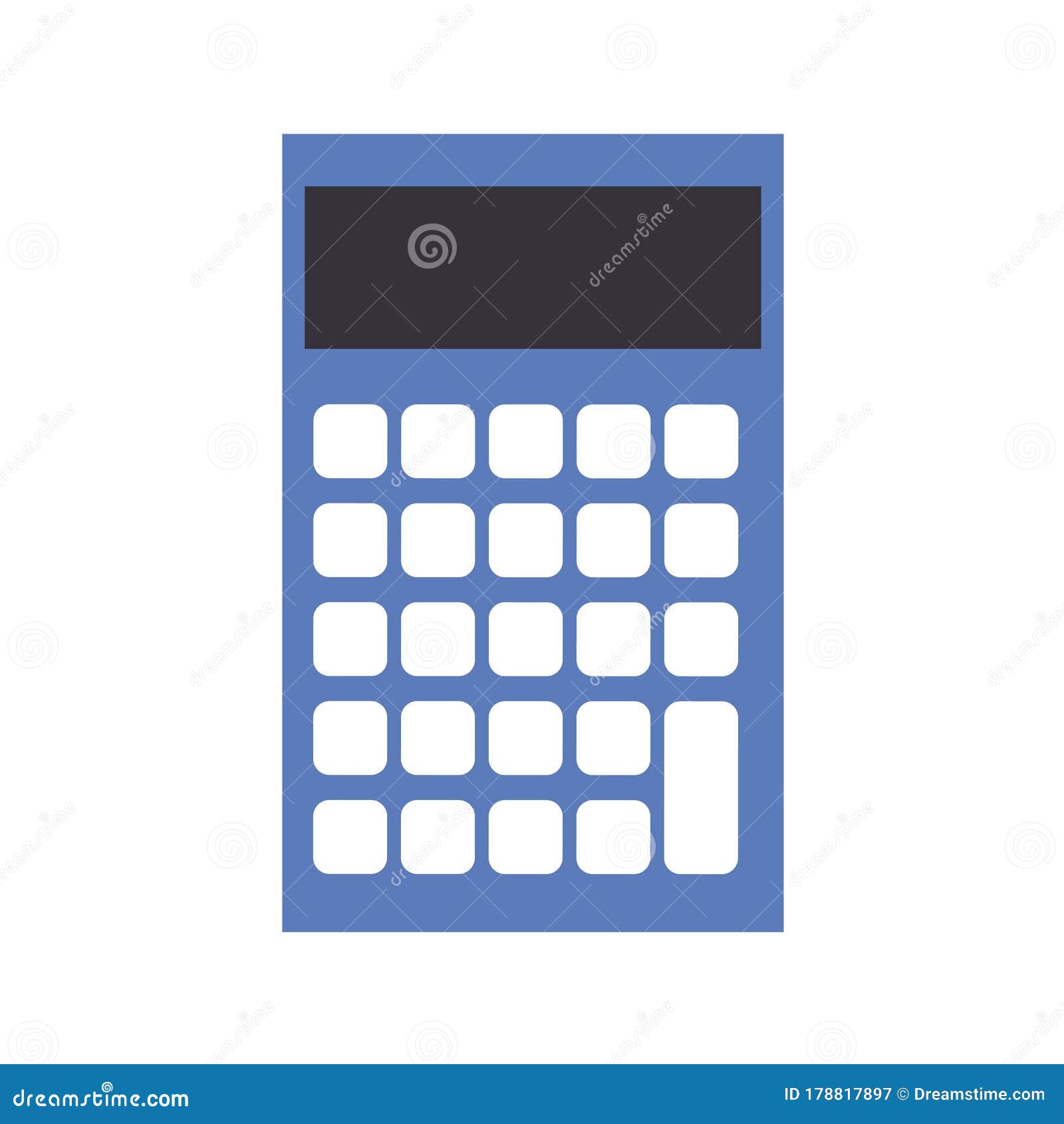 Blue Calculator on White Background. Vector Illustration in Trendy Flat ...