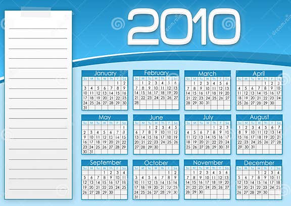 Blue calendar 1010 stock illustration. Illustration of lines - 10191187