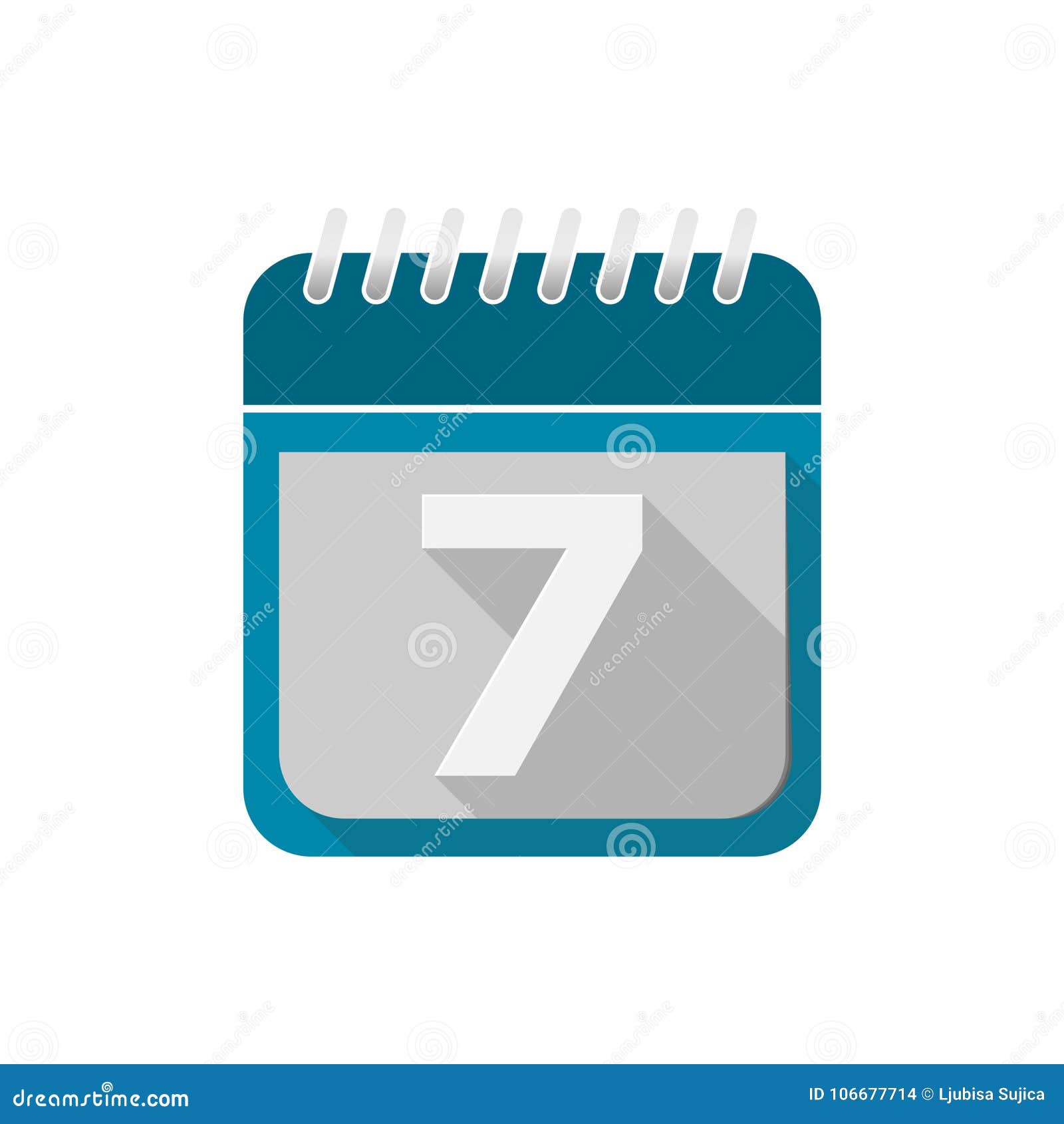 Blue Calendar Vector Icon - Number 7 Stock Vector - Illustration of ...