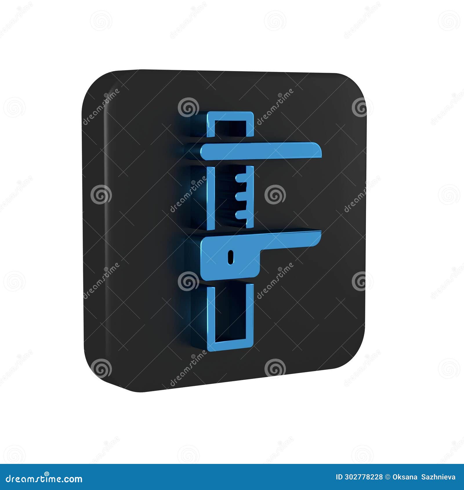 Blue Calliper or Caliper and Scale Icon Isolated on Transparent ...