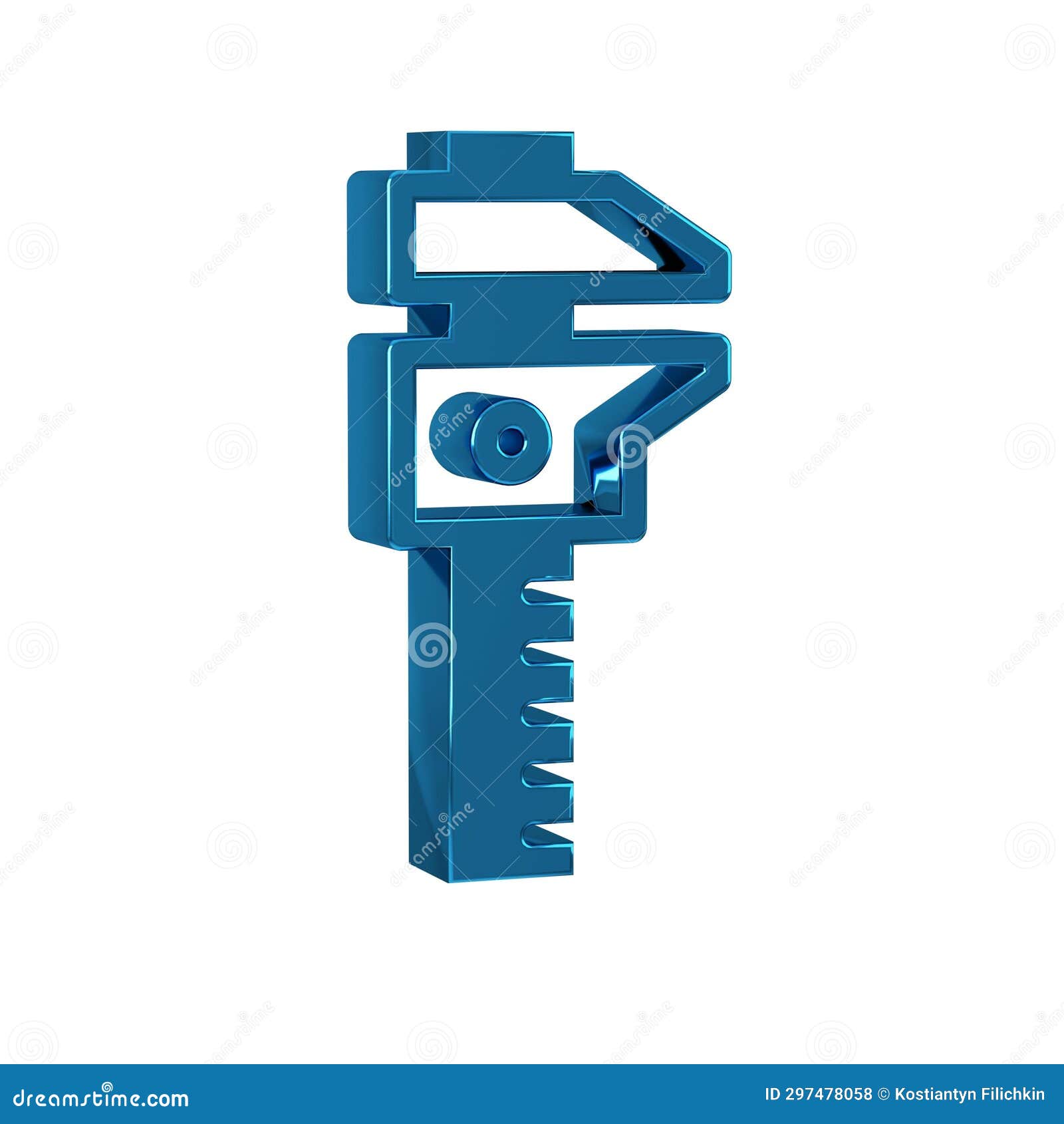 Blue Calliper or Caliper and Scale Icon Isolated on Transparent ...