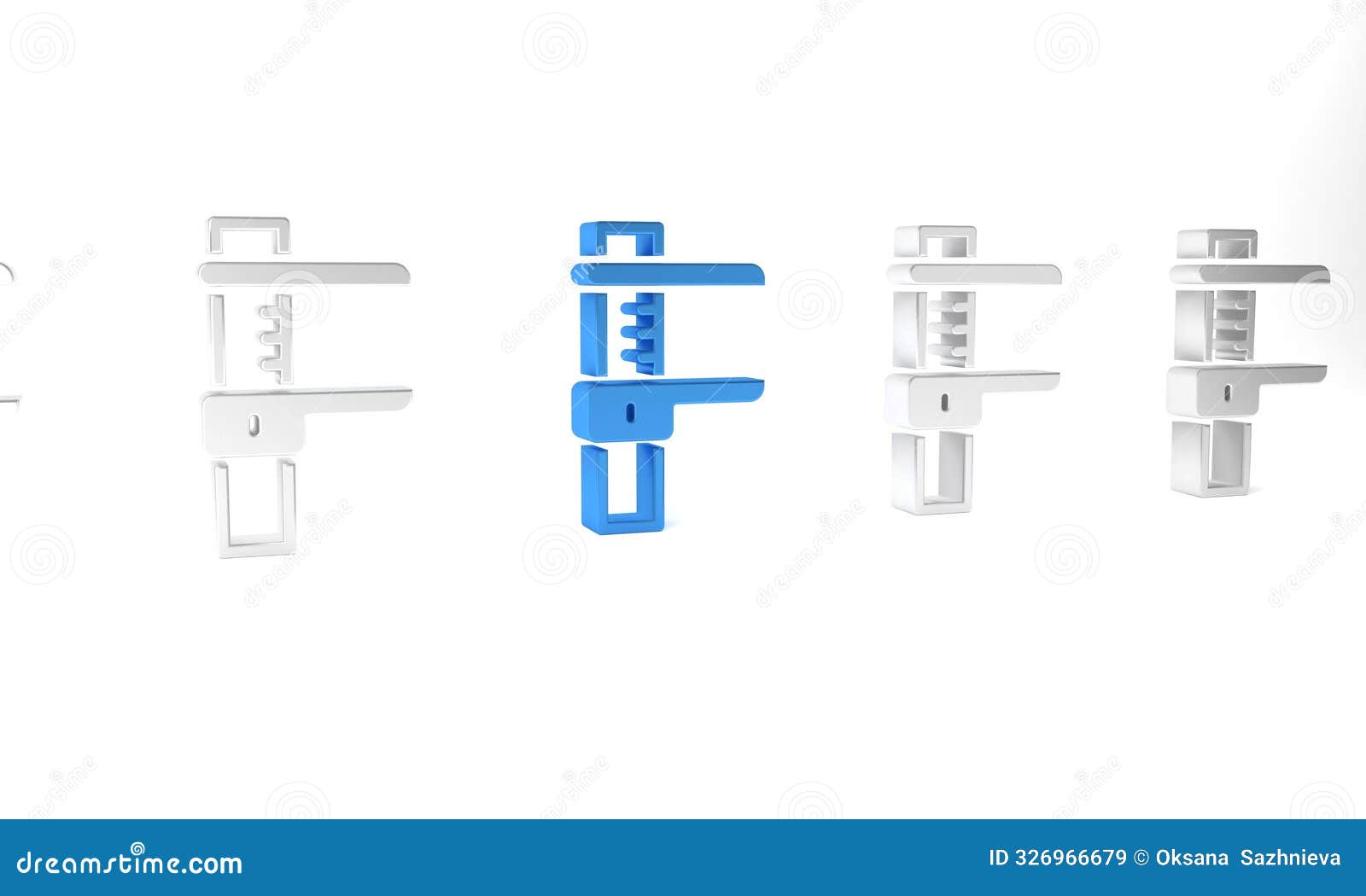 Blue Calliper Or Caliper And Scale Icon Isolated On Blue Background ...