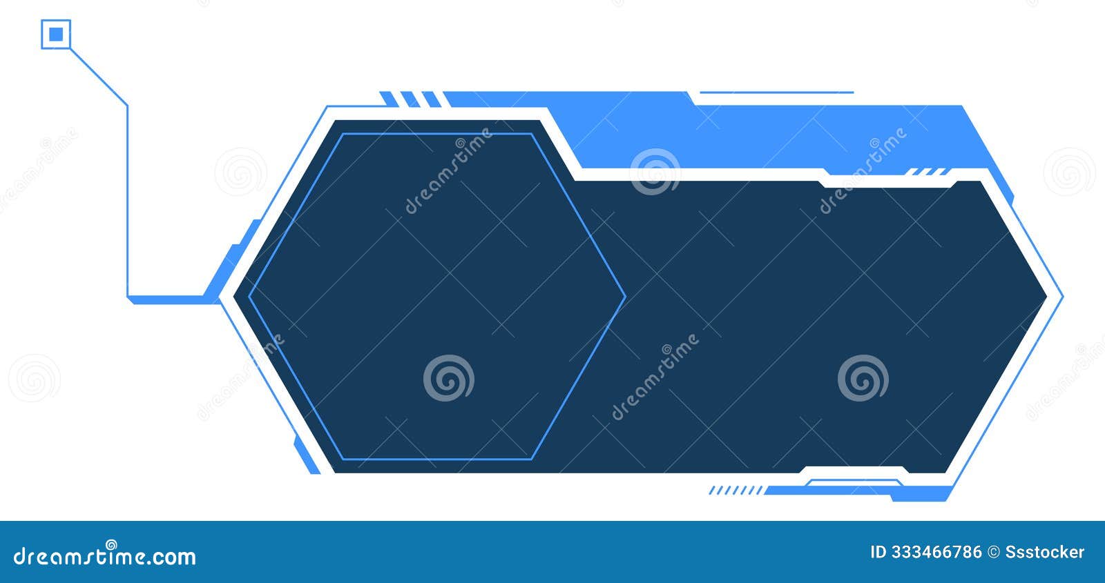 Blue Callout Frame Template. Hud Text Box Stock Illustration ...