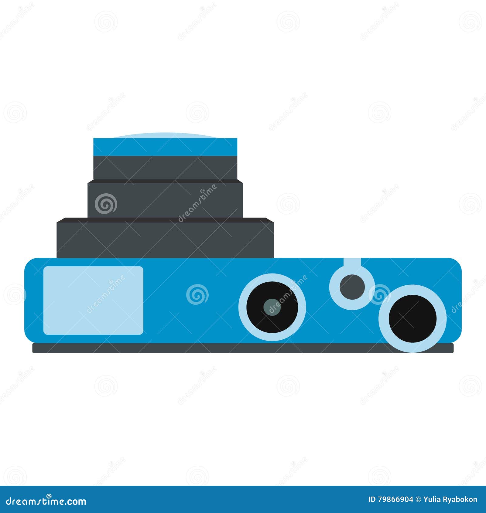 Blue camera flat icon stock vector. Illustration of digital - 79866904