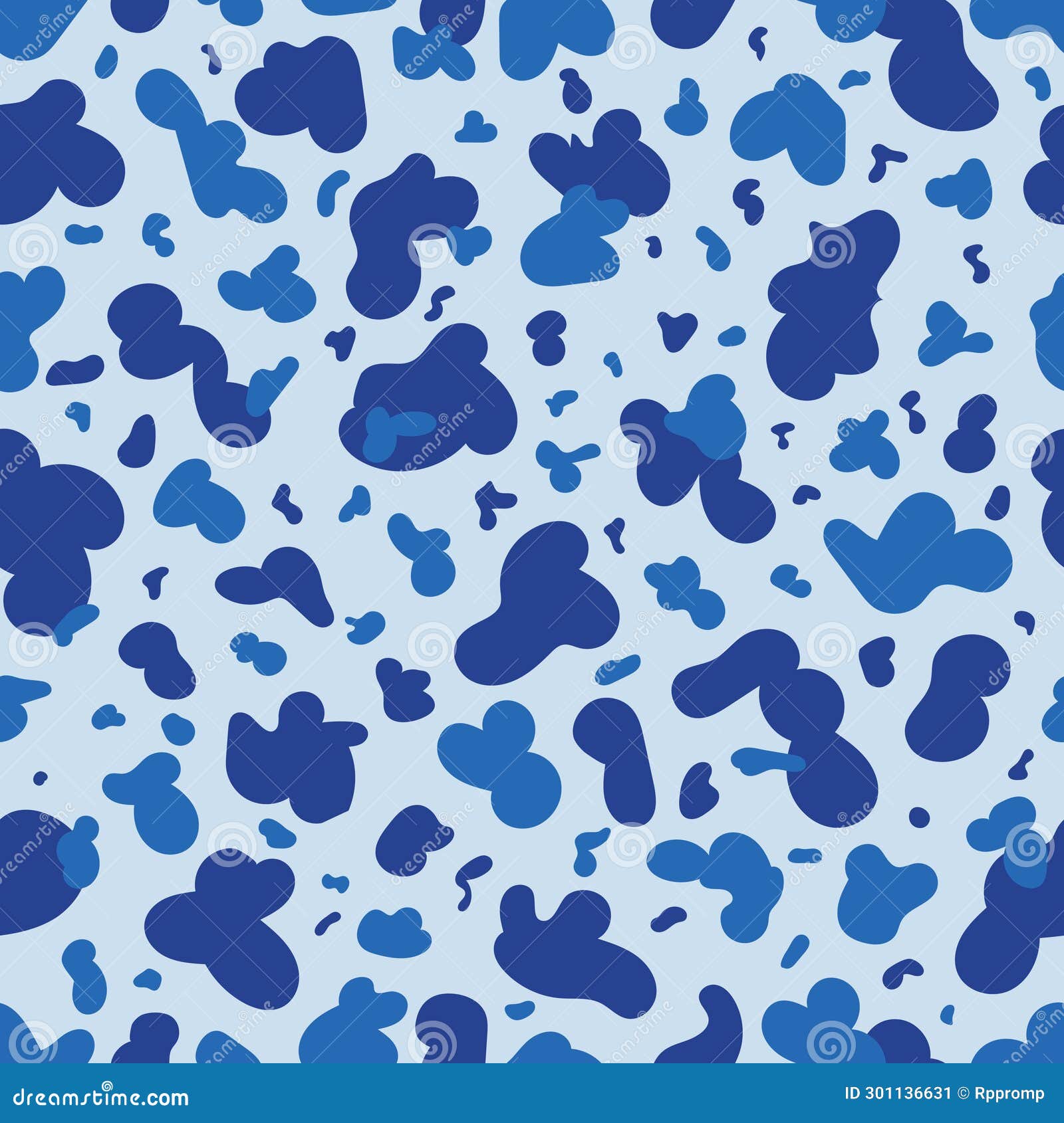 Blue Camouflage Texture with Seamless Pattern Stock Illustration ...