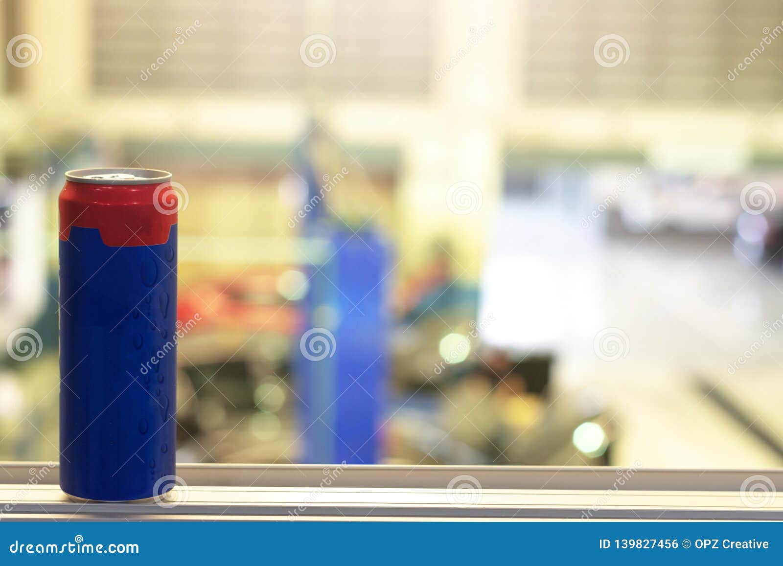 Blue Can Coca Cola for Drinks To Refresh on Blurred Background for ...