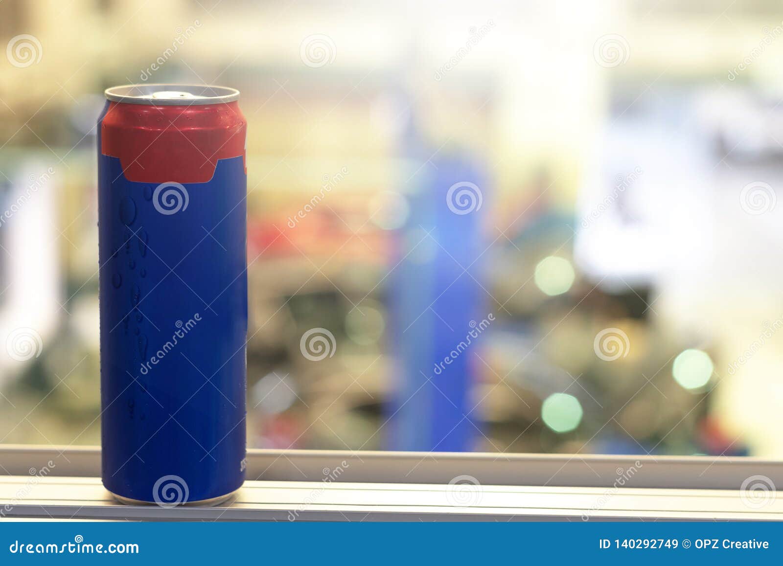 Blue Can Coca Cola for Drinks To Refresh on Blurred Background for ...