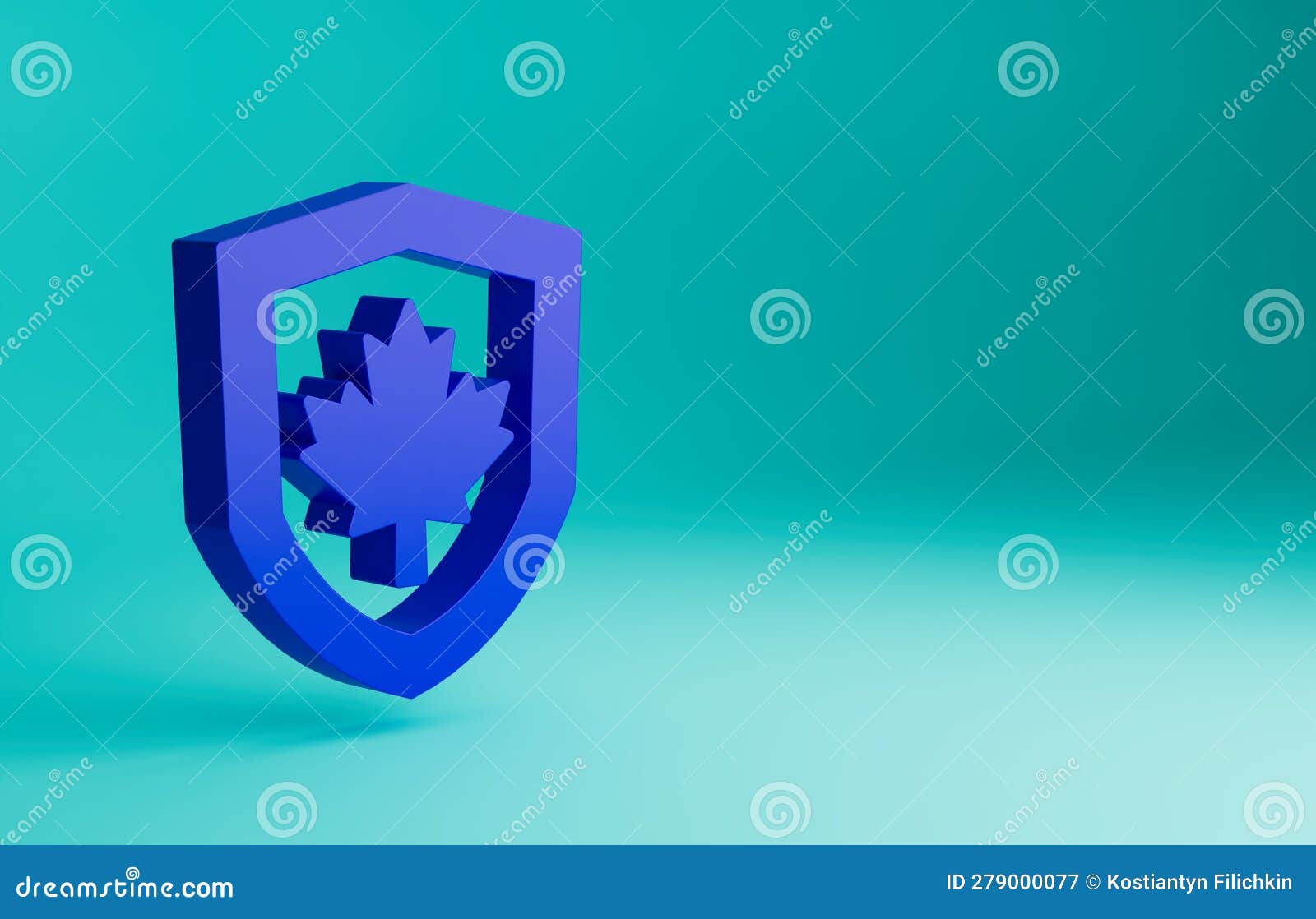 Blue Canada Flag on Shield Icon Isolated on Blue Background. Minimalism ...