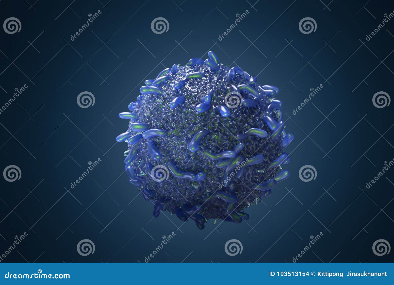 Blue cancer cells stock illustration. Illustration of biology - 193513154